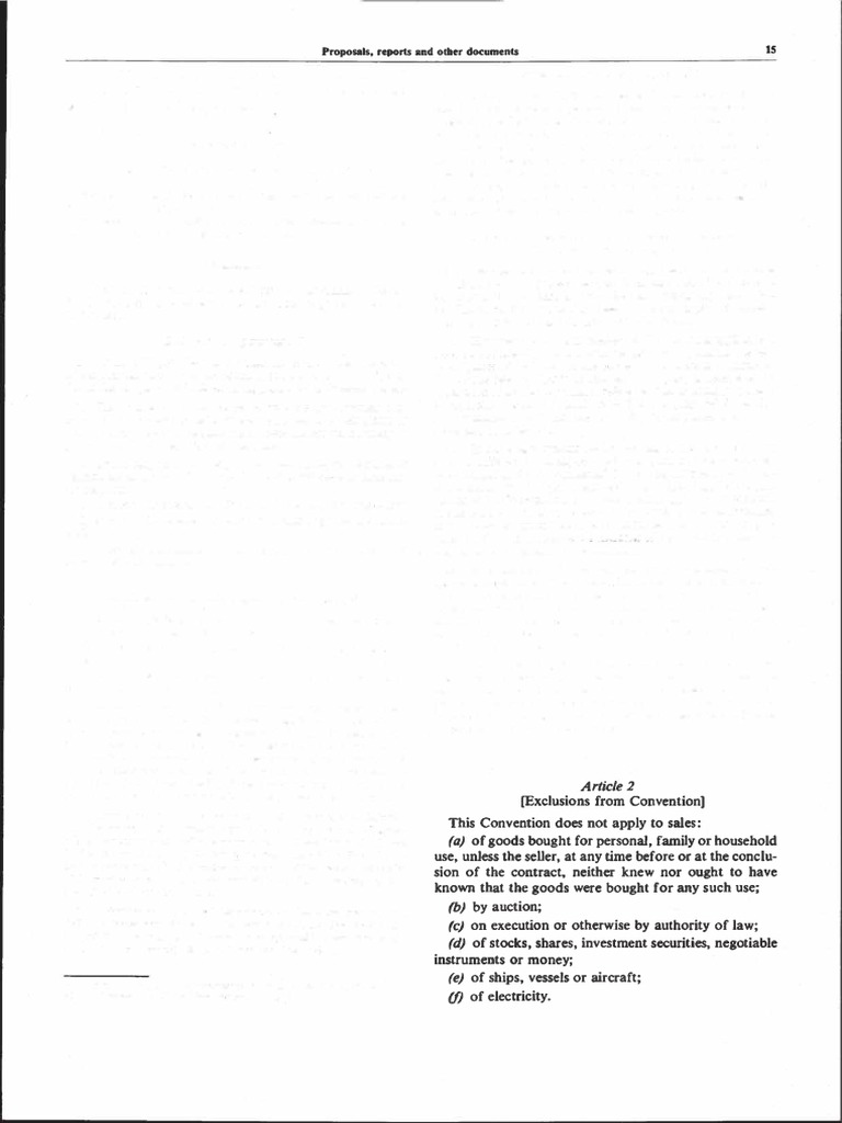 Secretariat-Commentary Article 2 CISG | PDF | Goods | Auction