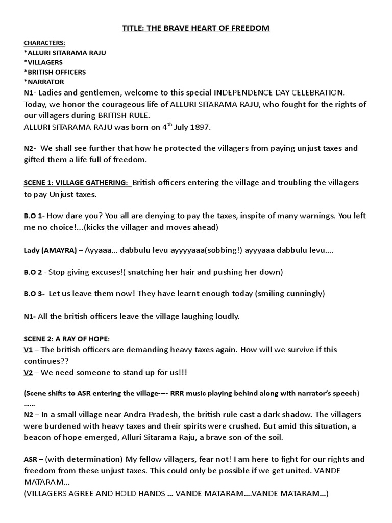 Skit For Independence Day | PDF