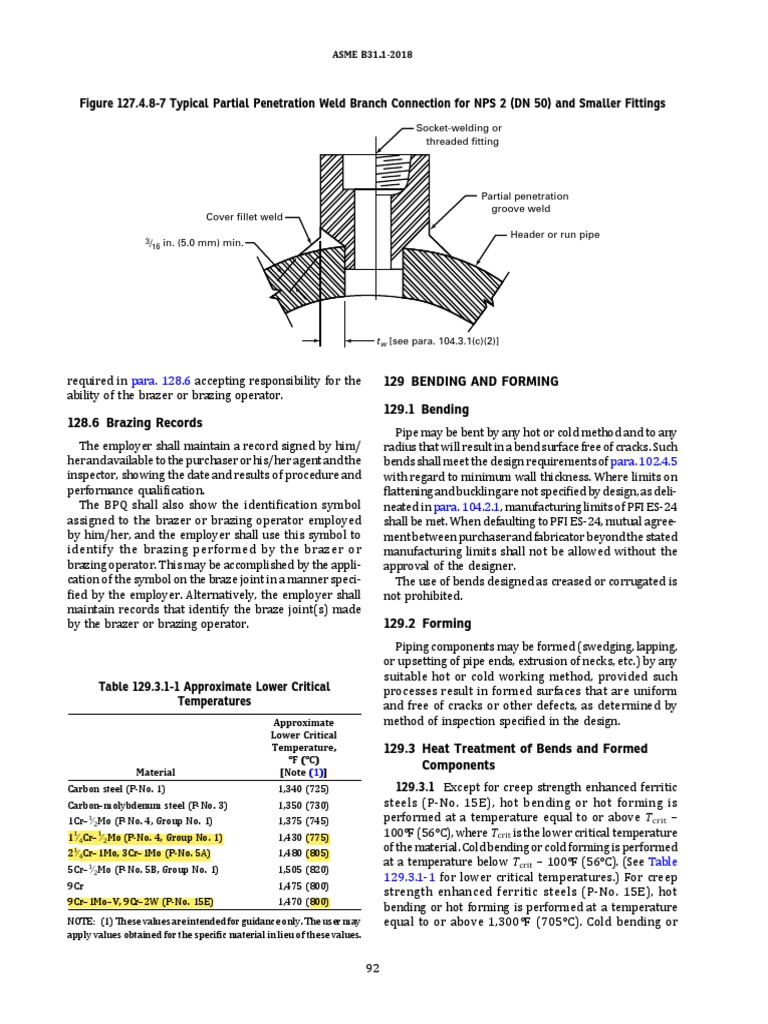 PWHT Recommendation Temperature | PDF