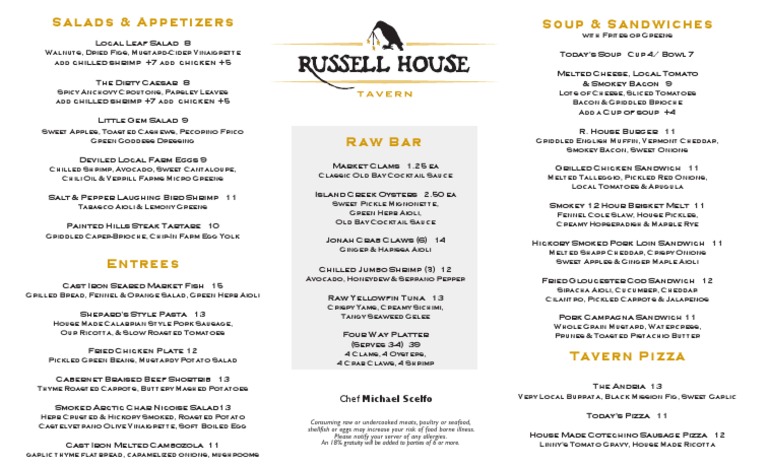 RHT Fall Lunch Menu | PDF | Pickling | Salad