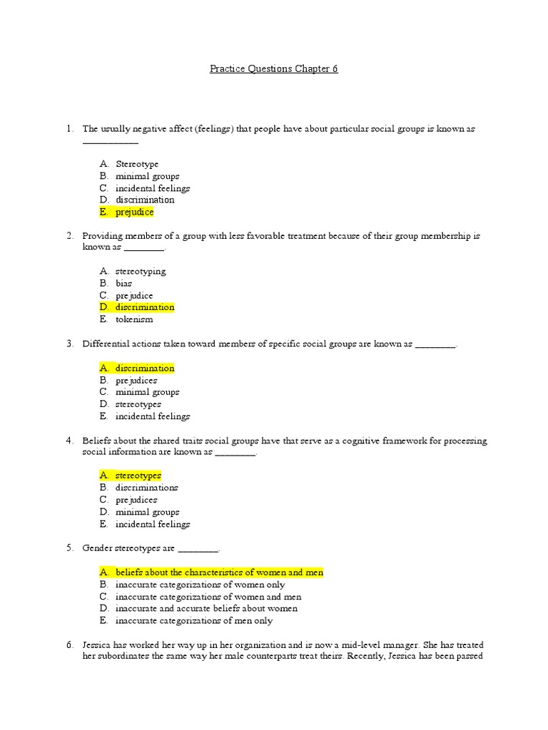 Practice Questions Chapter 6 | PDF