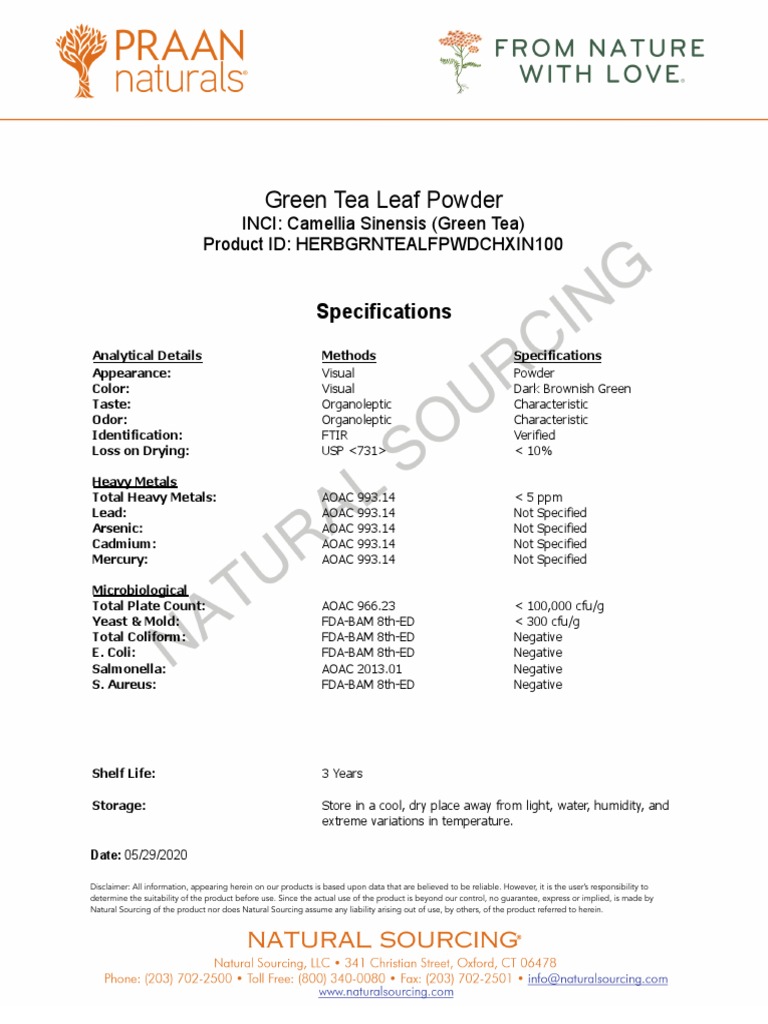 SPEC Green Tea Leaf Powder | PDF | Hot Drinks | East Asian Cuisine
