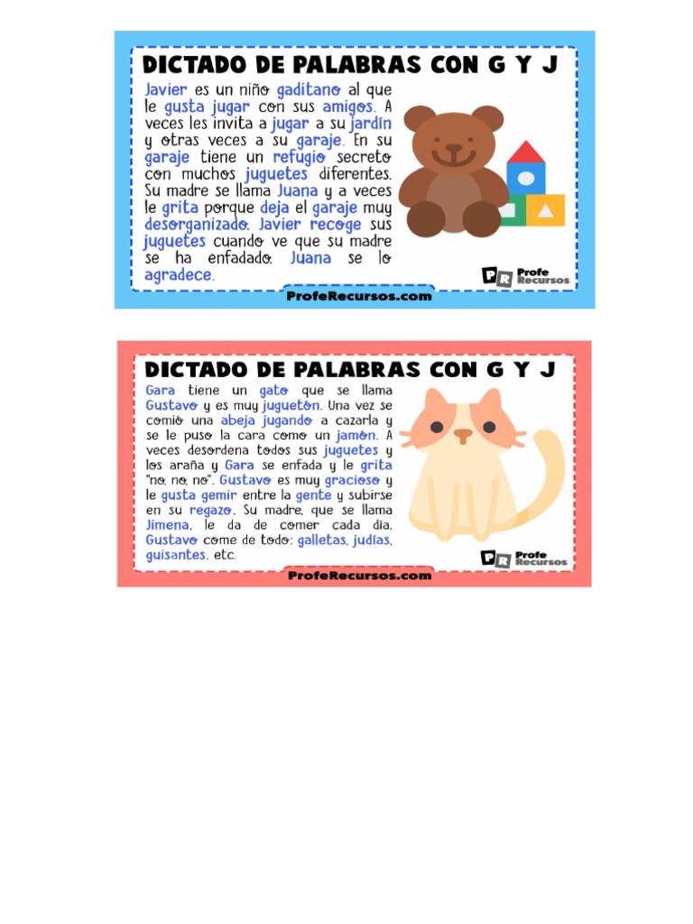 Dictados G y J | PDF
