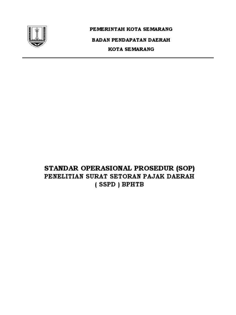 SOP Penelitian Surat Setoran Pajak Daerah (SSPD) BPHTB | PDF