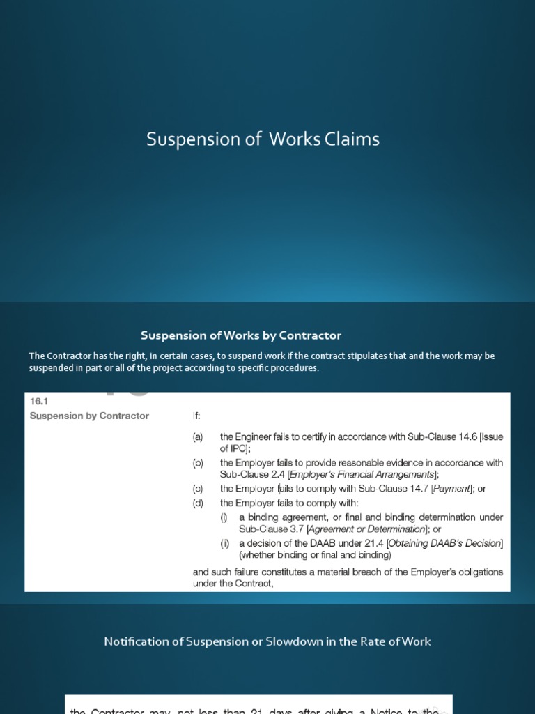 Contractor Work Suspension Procedures | PDF | Finance & Money Management