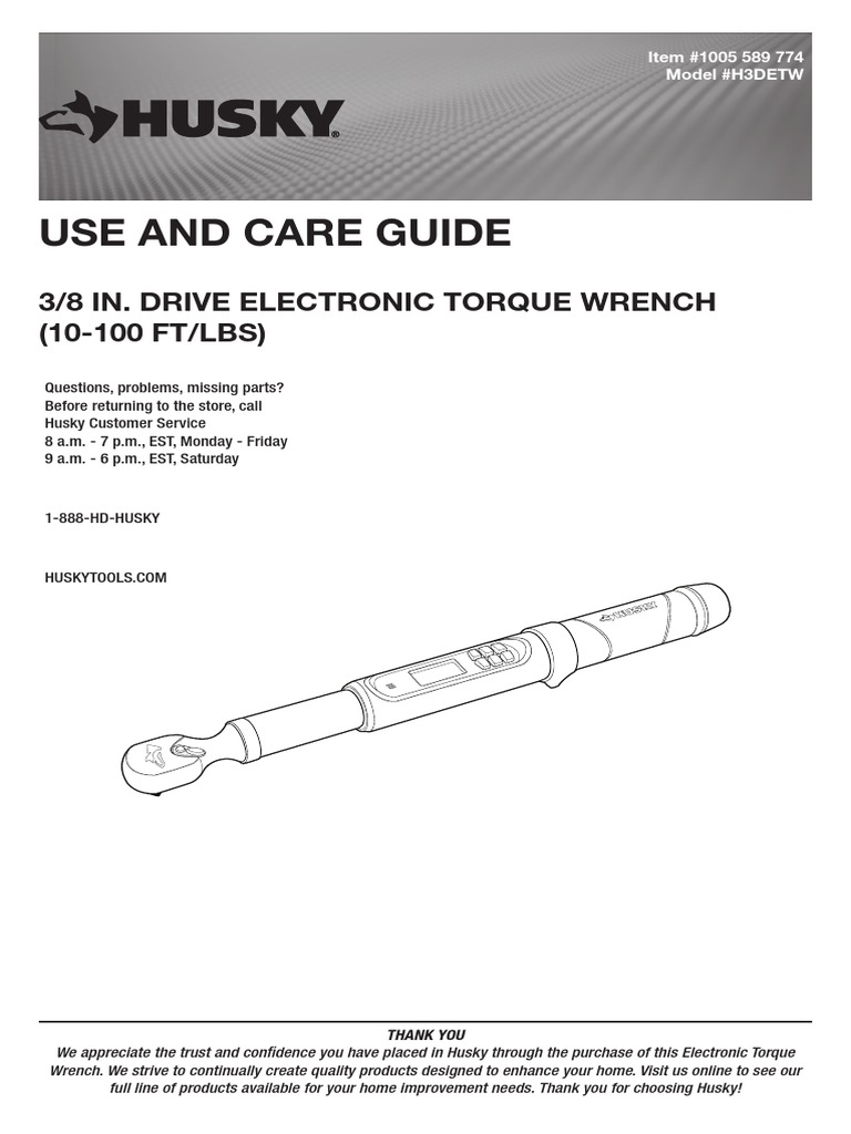 Electronic Torque Wrench Guide | PDF