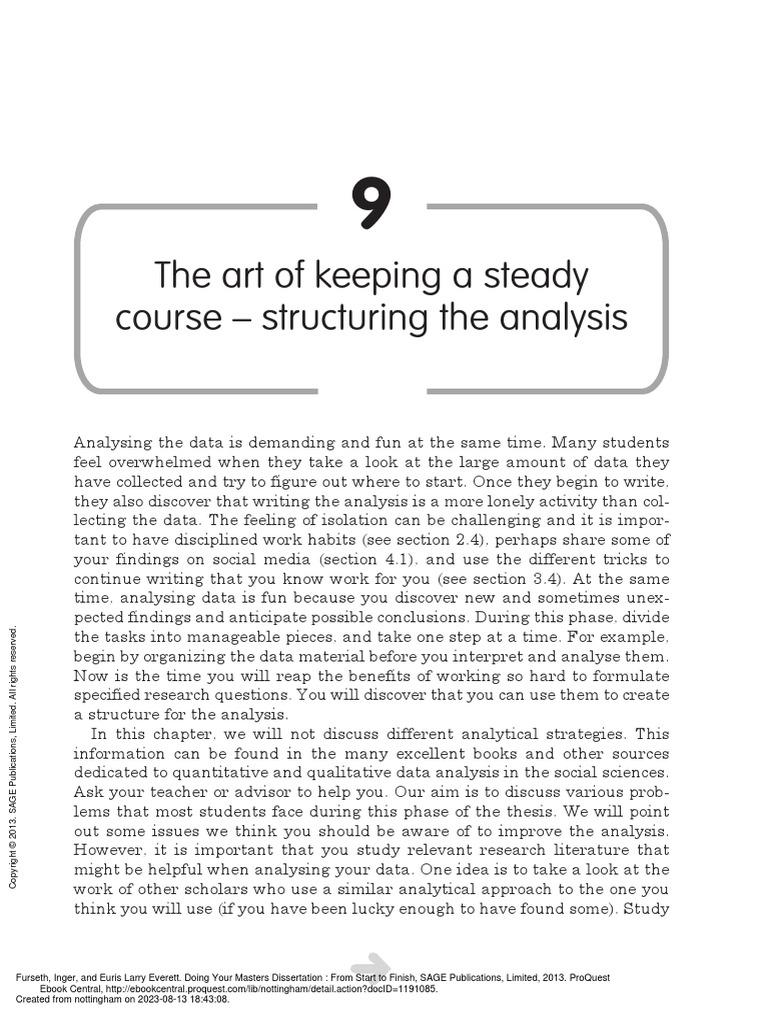 Doing Your Masters Dissertation From Start To Fini... - (CHAPTER - 9 THE ART OF KEEPING A STEADY ...