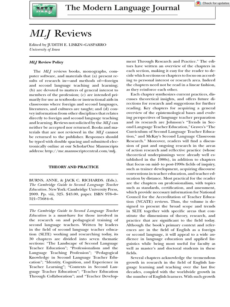 The Modern Language Journal - 2011 - SO | PDF | Second Language ...