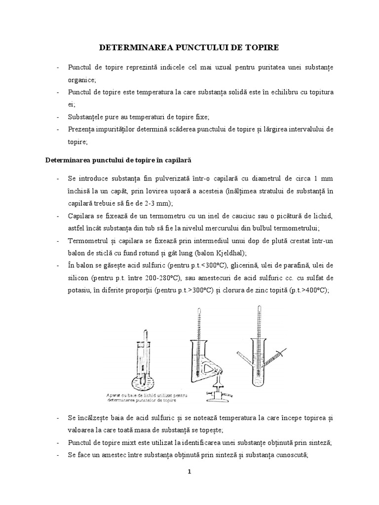 LP 3 - Determinarea Punctului de Topire. Sublimarea La Presiune ...