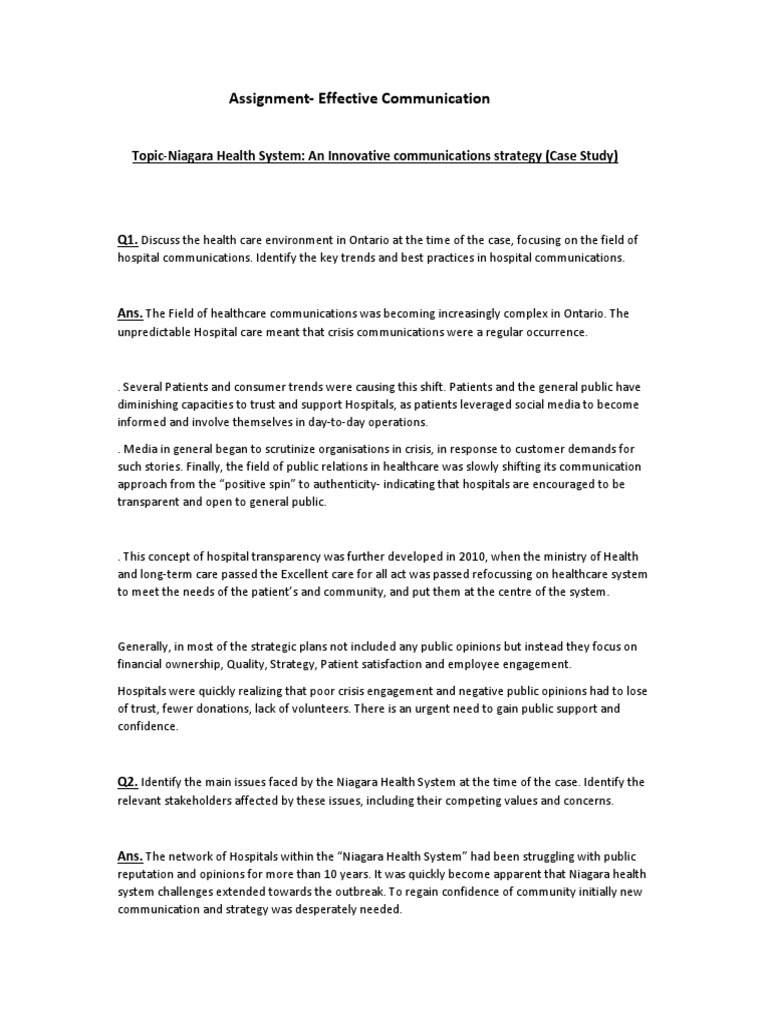 Assignment Effective Communication | PDF | Hospital | Health Care