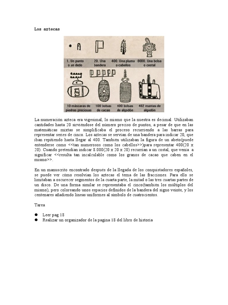 Numeración y fracciones aztecas | PDF