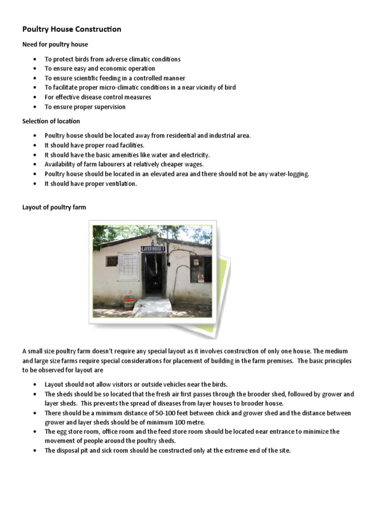 Poultry House Design and Construction Guide | PDF | Poultry Farming | Birds