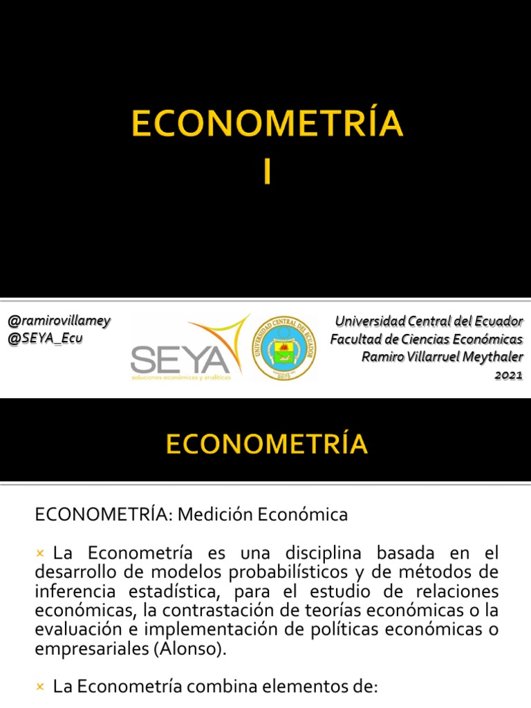 Econometría I | PDF | Finanzas y dinero