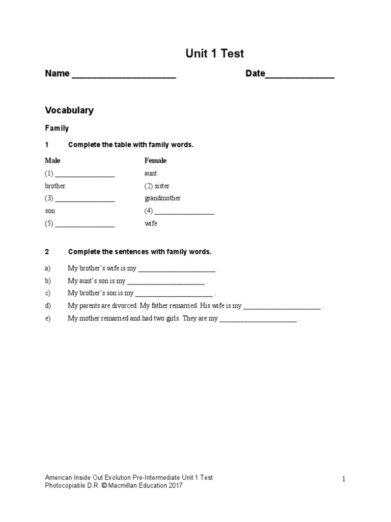 Test Inglés Básico 7 | PDF