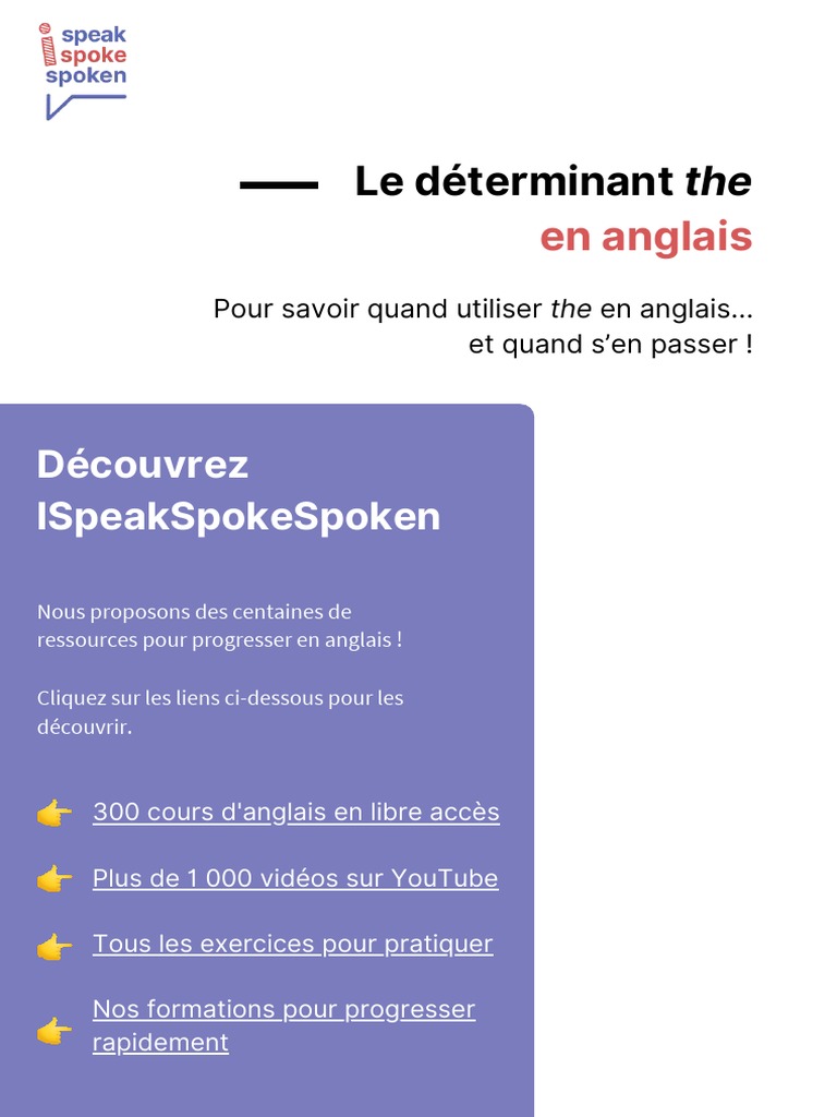 The Anglais PDF Ispeakspokespoken | PDF