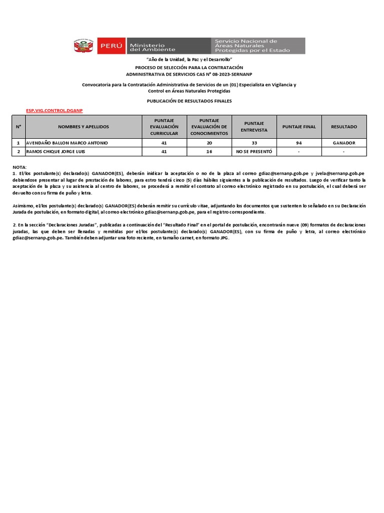 Lima Esp - Vig.control - Dganp | PDF