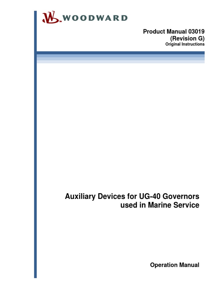 Auxiliary Devices For UG-40 Governors Used in Marine Service | PDF