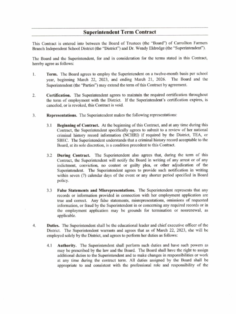 Carrollton Farmers Branch ISD Contract | PDF Carrollton Farmers Branch ISD Contract | PDF