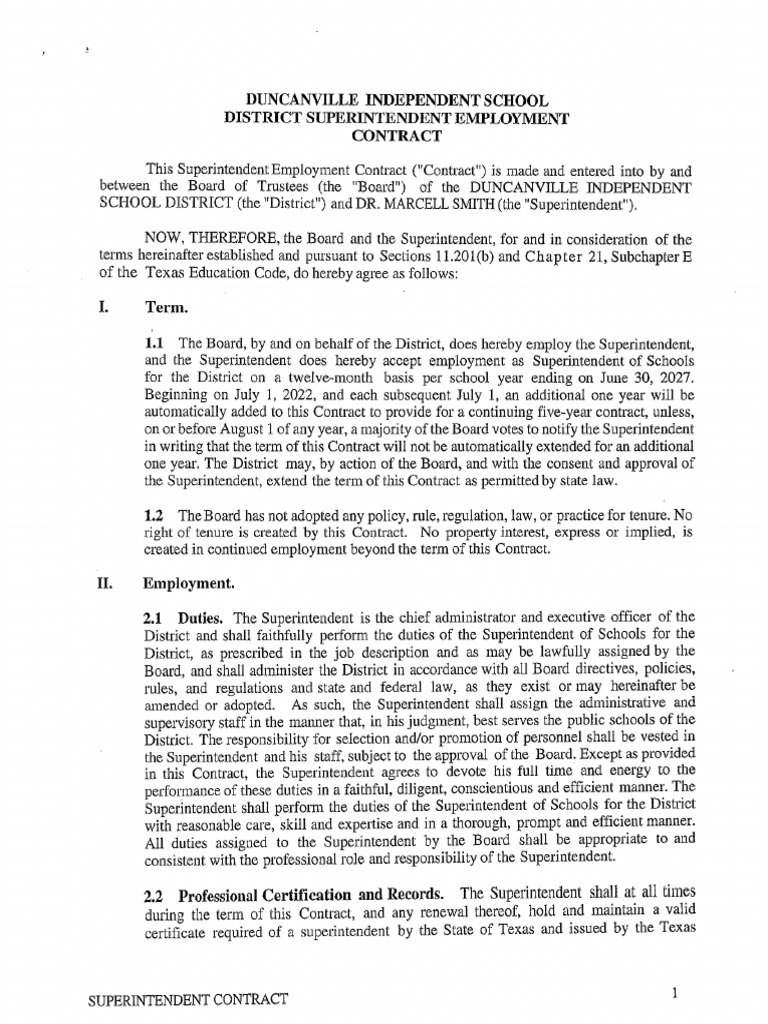 Duncanville ISD Contract | PDF