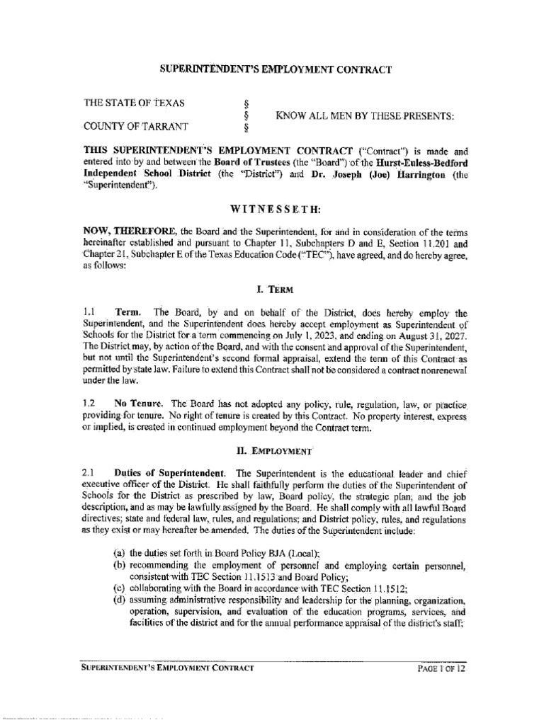 HEB ISD Contract | PDF