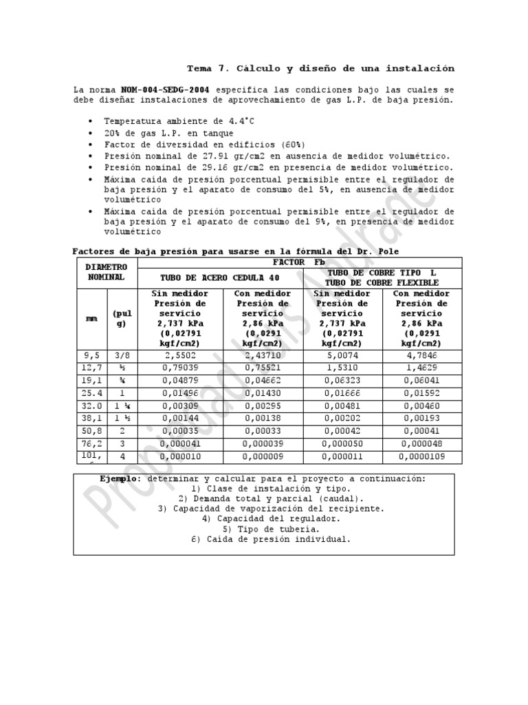 Ejemplo+de+cálculo+y+diseño+Gas+L P | PDF