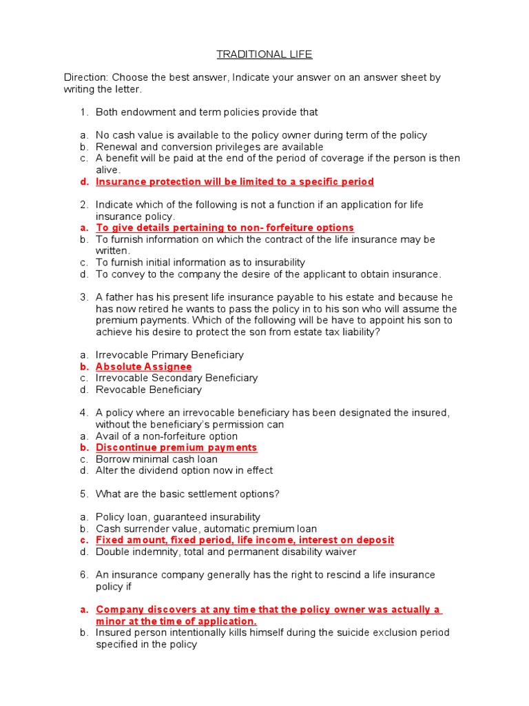 Non-Forfeiture Options in Life Insurance | PDF | Insurance | Life Insurance