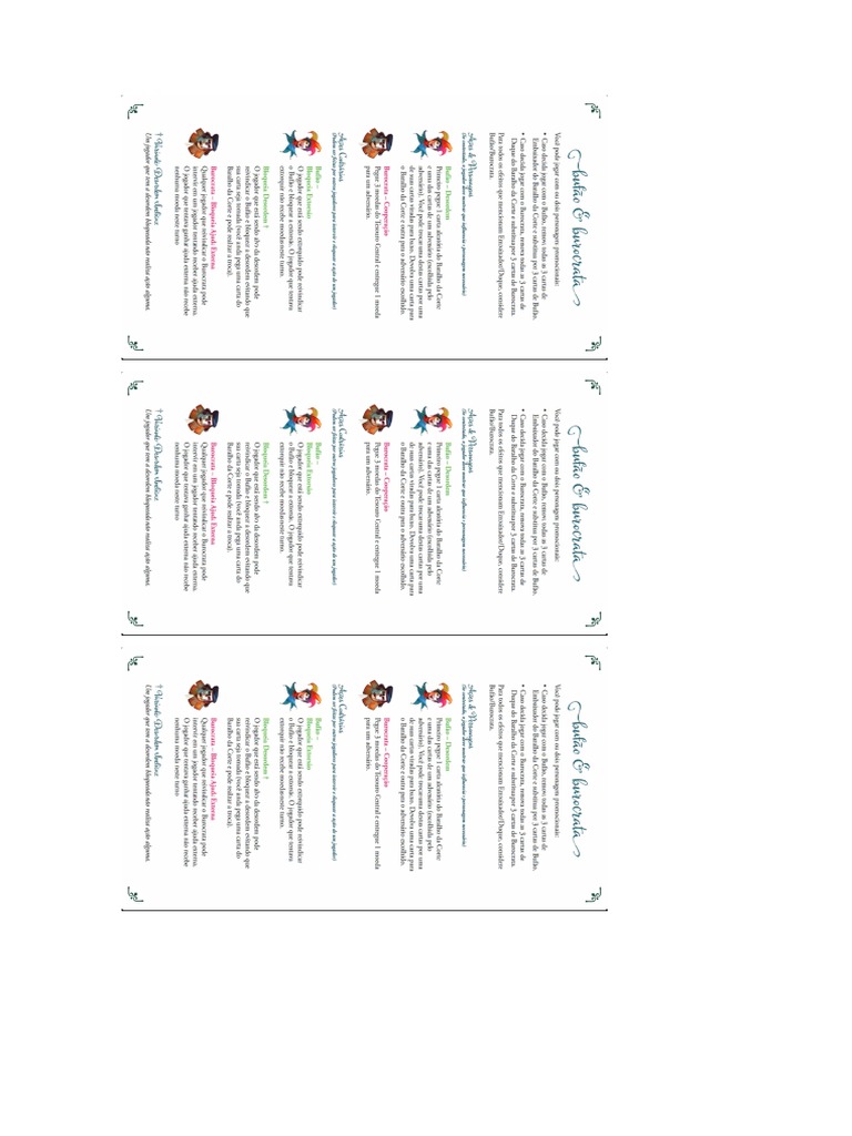 Coup Bufao e Buroc Regras Das Cartas Promo Pron 178220 | PDF