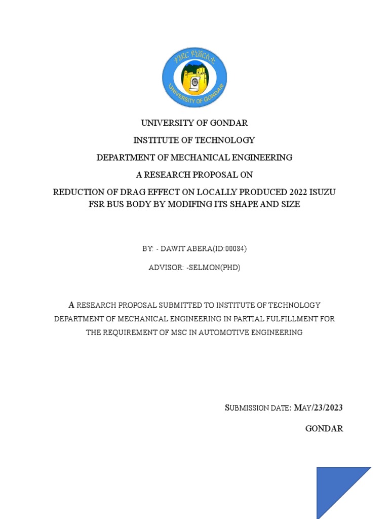 Final Selmon Research Proposal University of Gondar | PDF | Computational Fluid Dynamics ...