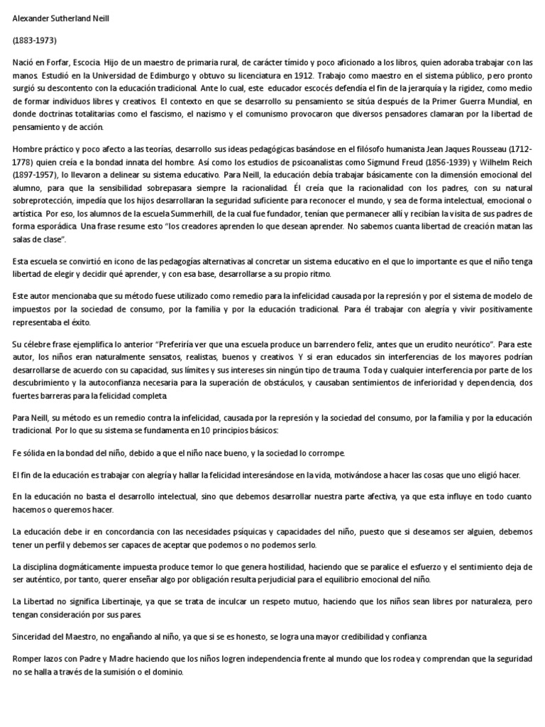 Alexander Sutherland Neill | PDF