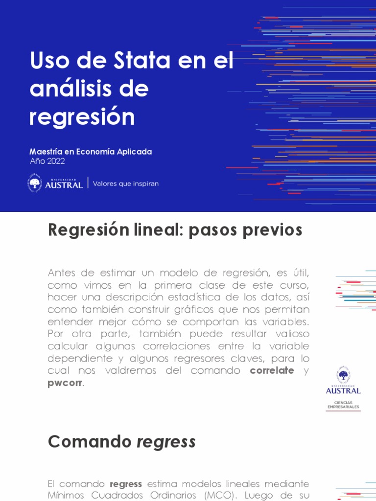 Presentación | PDF | Mínimos cuadrados ordinarios | Regresión lineal