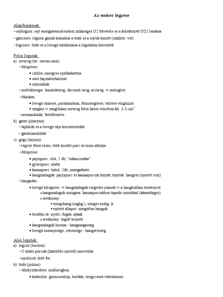 Az Ember Légzése | PDF