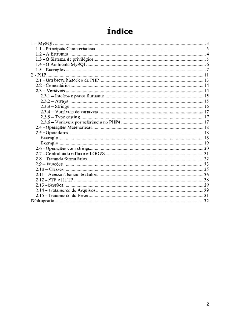Apostila Curso PHP MySQL | PDF