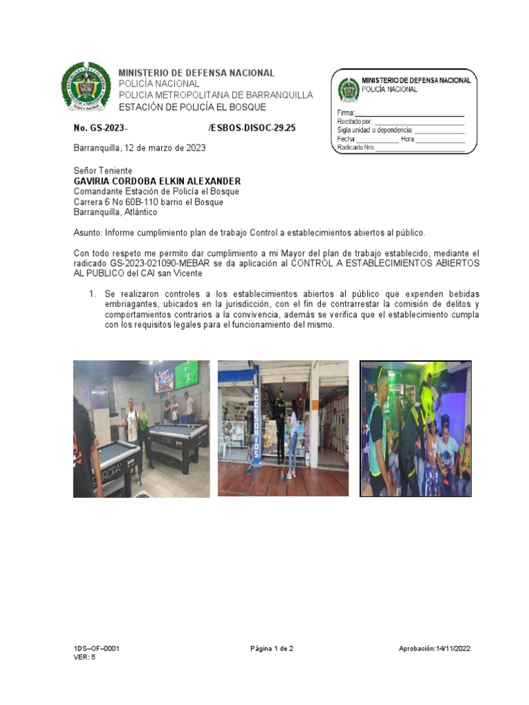 Informe Plan de Trabajo Control A Establecimientos Abiertos A Publico ... Informe Plan de Trabajo Control A Establecimientos Abiertos A Publico ...