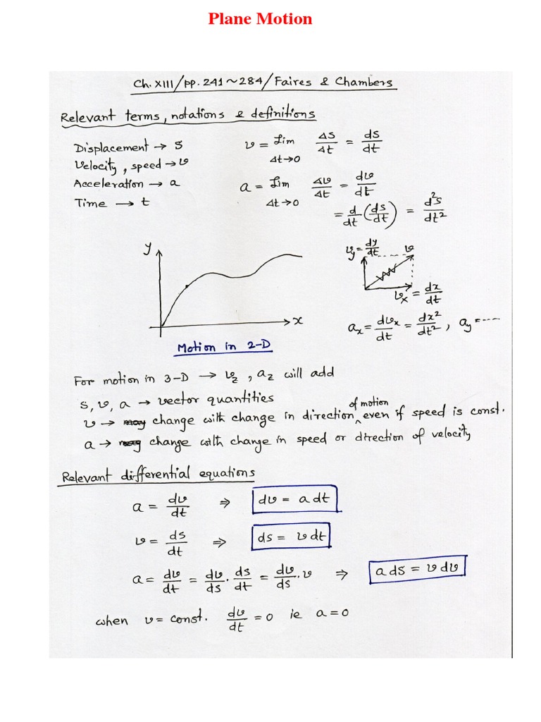 CE101 - Lecture - 01 - CH - XIII - Plane Motion | PDF