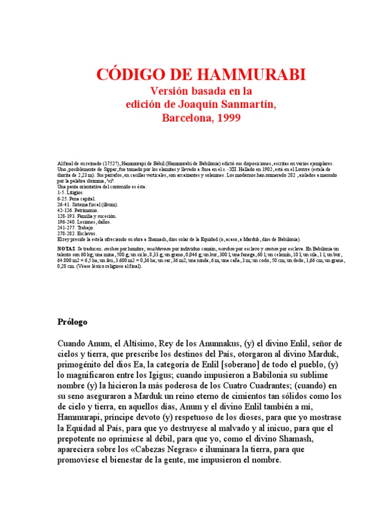 Código de Hammurabi | PDF | Derecho | Religión y espiritualidad
