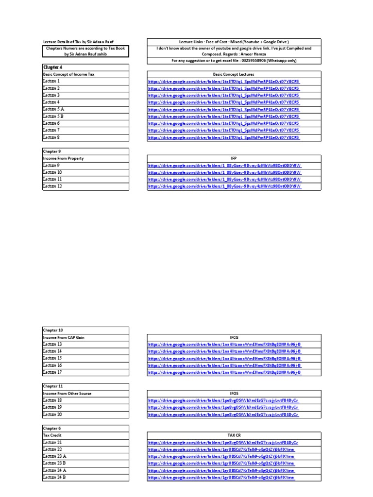 Tax by Legend Sir Adnan Rauf | PDF