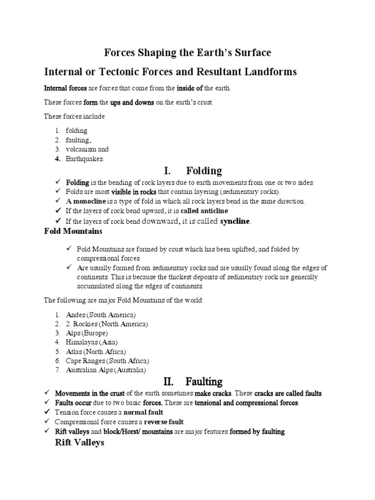 Forces Shaping The Earth (Internal) | PDF | Science & Mathematics