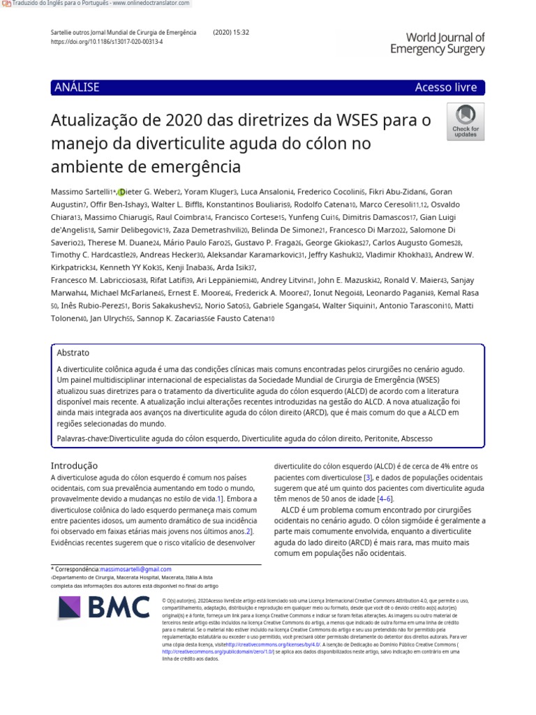 2020 Update of The WSES Guidelines For The Management of Acute Colonic ...