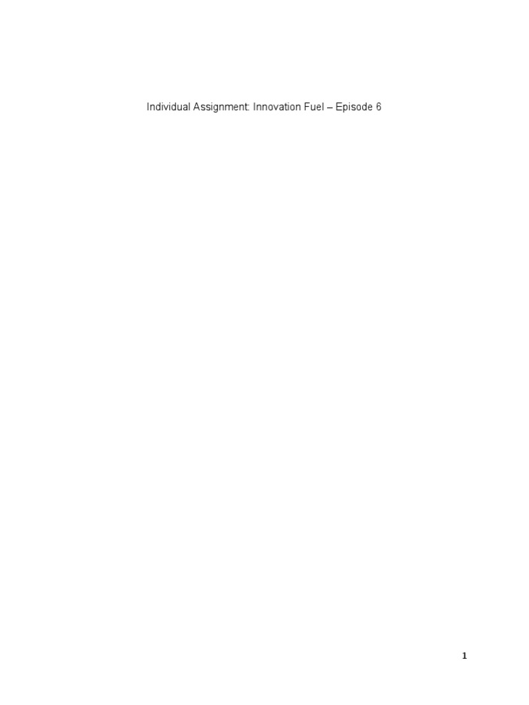 Innovation Fuel Assignment 2 | PDF