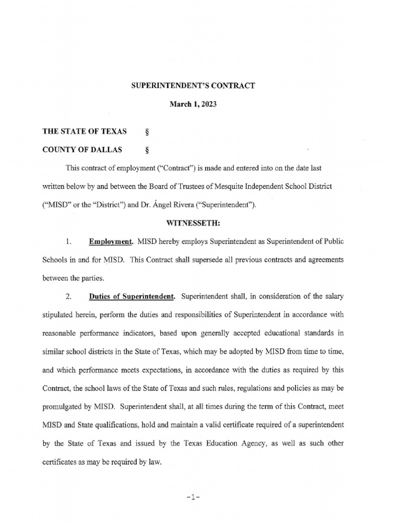 Mesquite ISD Contract | PDF