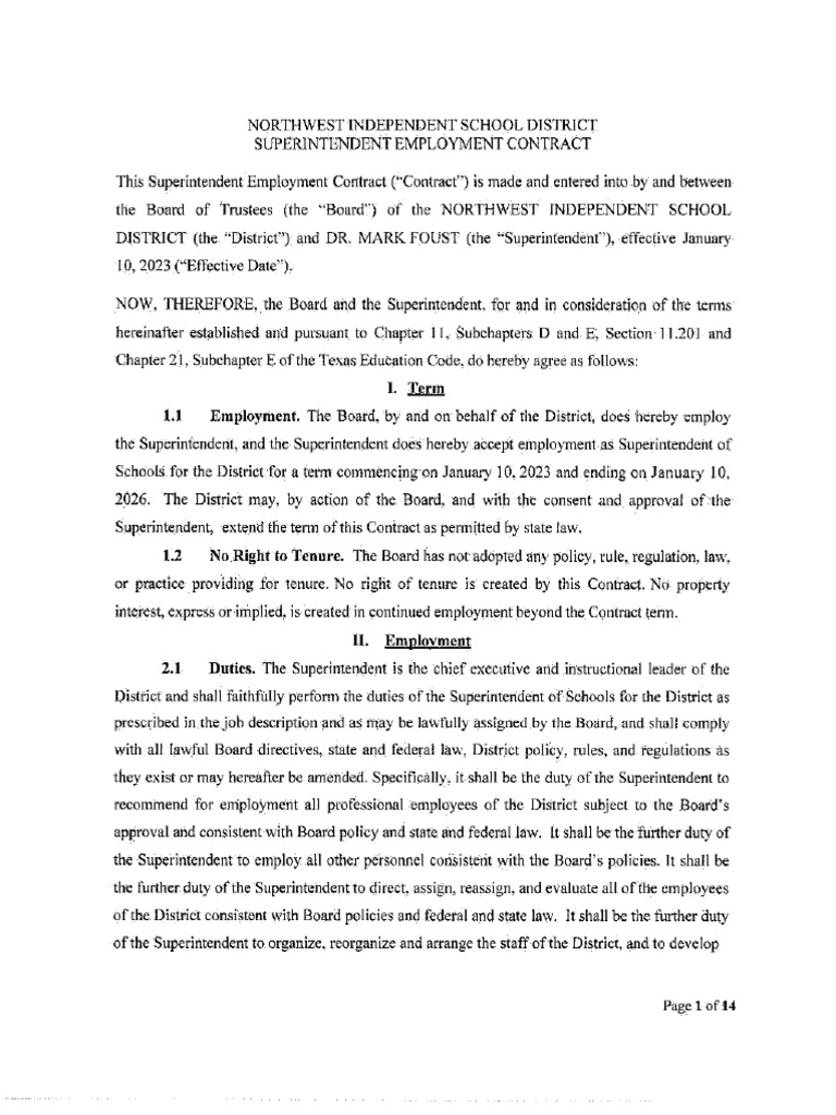 Northwest ISD Contract | PDF