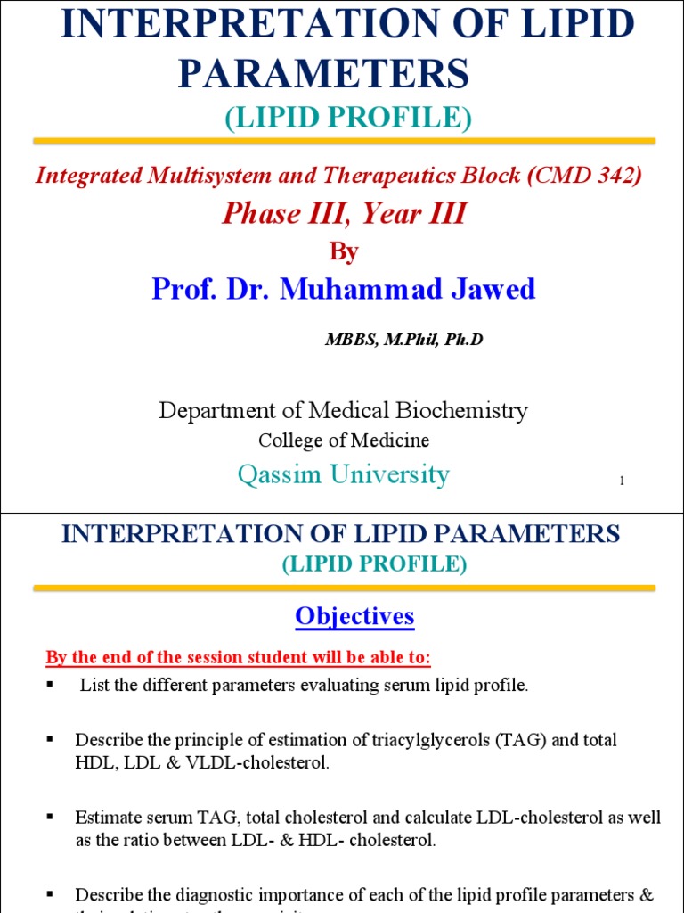 Lipid Profile Interpretation Guide | PDF | Hypercholesterolemia ...