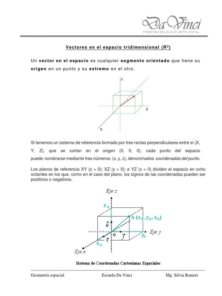 Vectores en El Espacio | PDF | Vector Euclidiano | Geometría euclidiana
