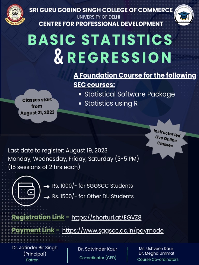 SGGSCC 1 | PDF | Regression Analysis | Statistics