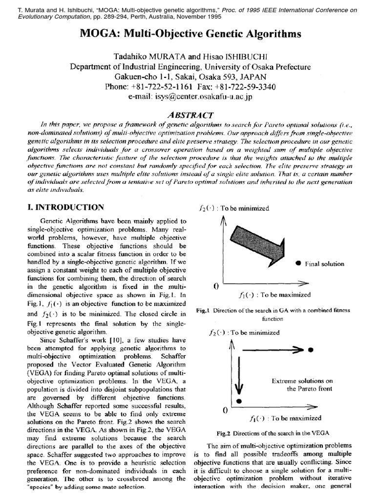 MOGA Multi Objective Genetic Algorithms | PDF
