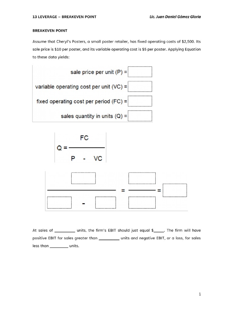 13 Leverage - Breakeven Point | PDF