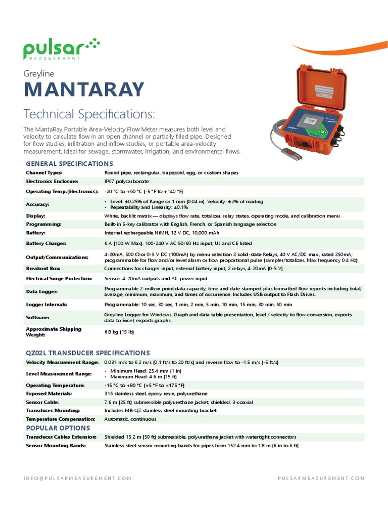 Greyline-MantaRay Datasheet | PDF