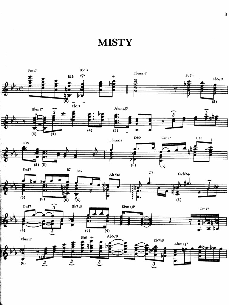 Joe Pass - Misty, Chord Solo Book | PDF