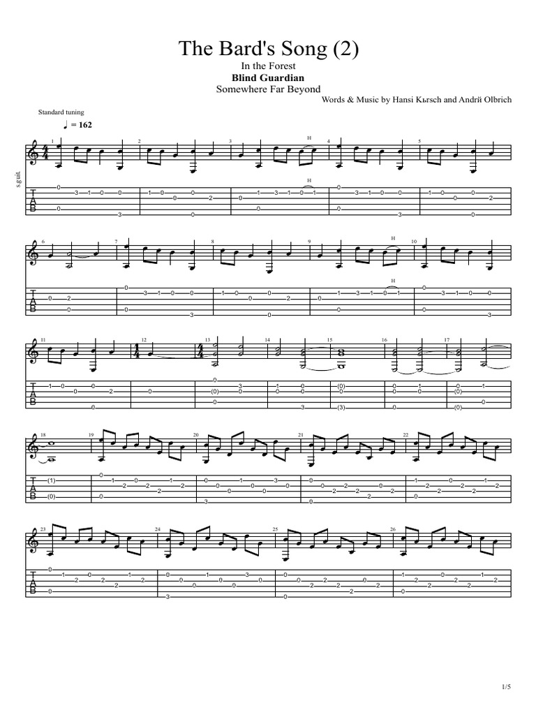 Blind Guardian-The Bard S Song | PDF
