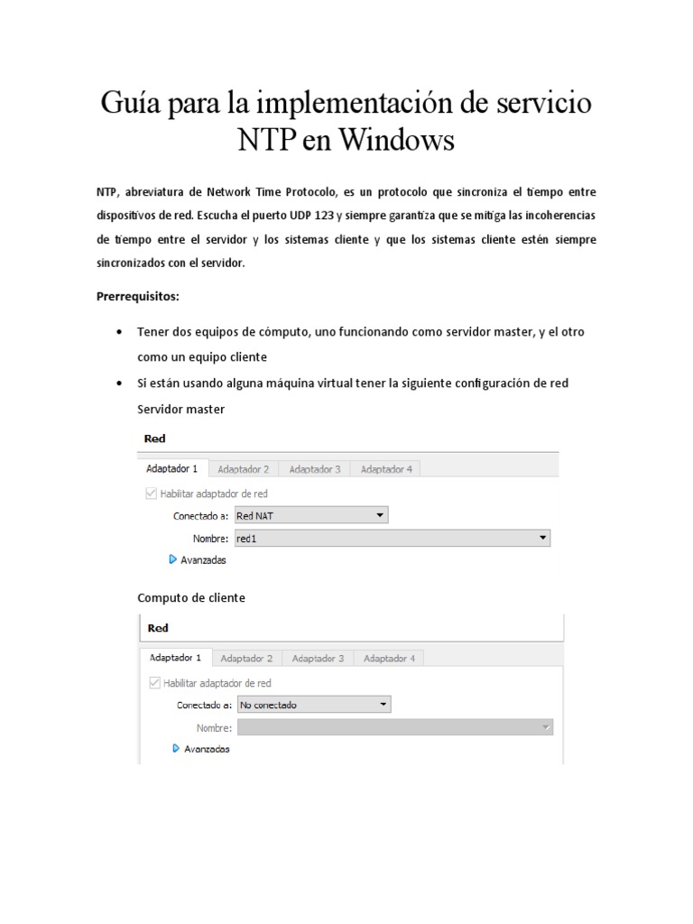 Guía para La Implementación de Servidor NTP en Windows 2 | PDF | Cortafuegos (informática ...